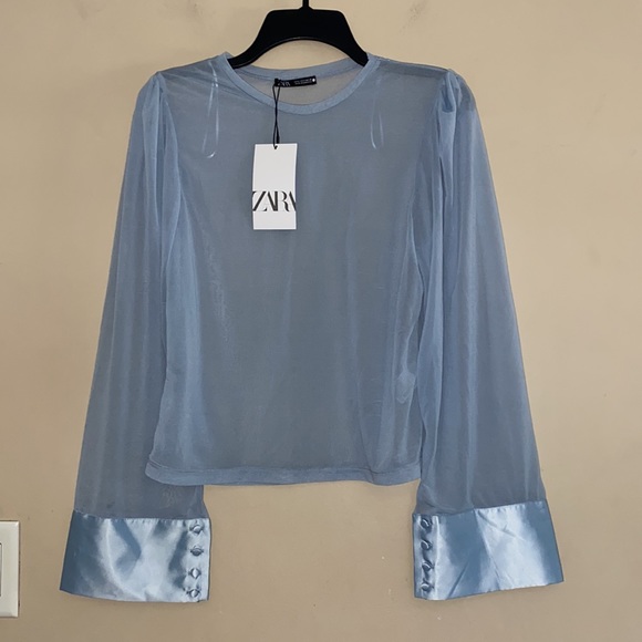 Zara | Tops | Zara Sheer Tulle Top | Poshmark